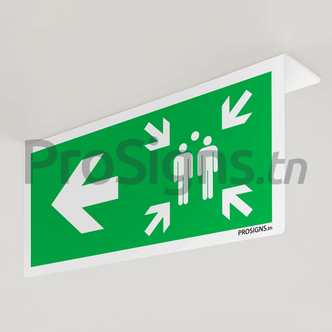 Panneau suspendu A270/E007 - Point de rassemblement après évacuation ...